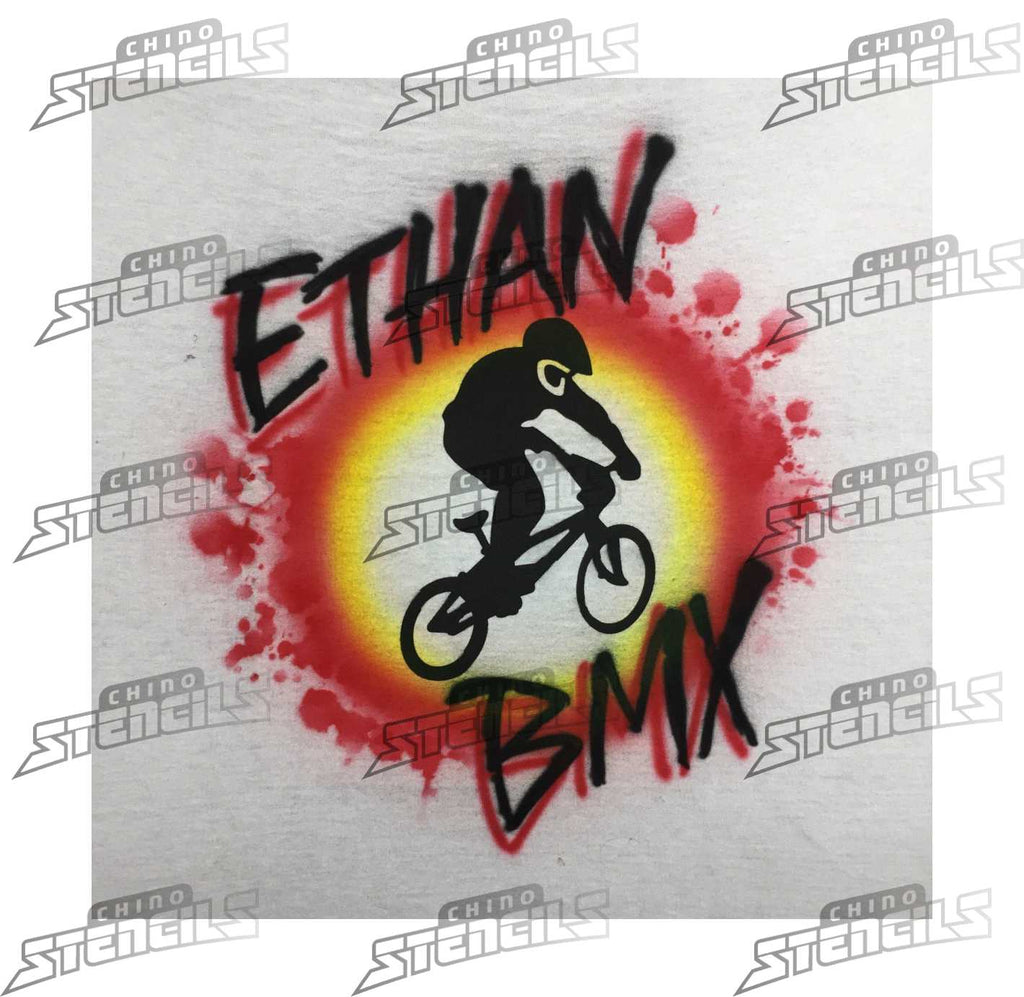 BMX Designs - Airbrush Custom art stencil T-shirt Pack arts crafts cli ...