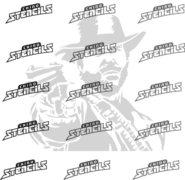 Gamer Red Dead #1779 Hat art stencil template – Chino Stencils
